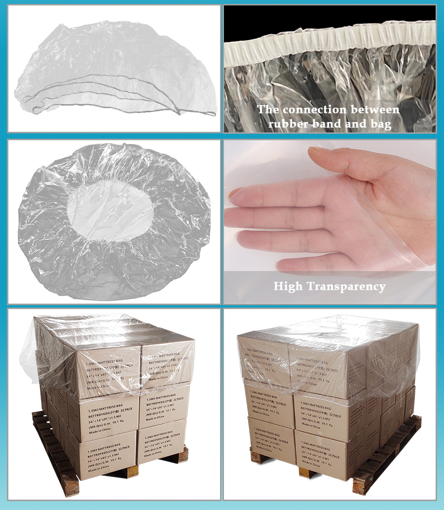 Elastic Band Poly Cover，Elastic Poly Cap for Gaylord Boxes，Elastic Band ...